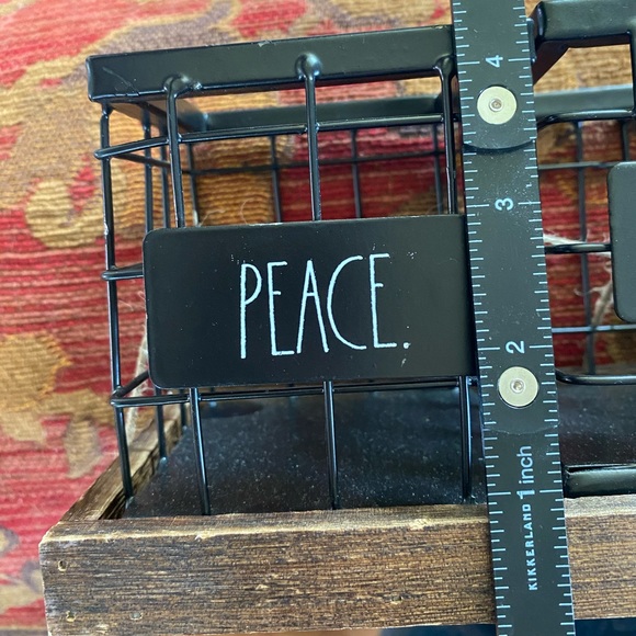 Rae Dunn | Accents | Nwt Rae Dunn Metal Wood Peace Love Hope Bins ...